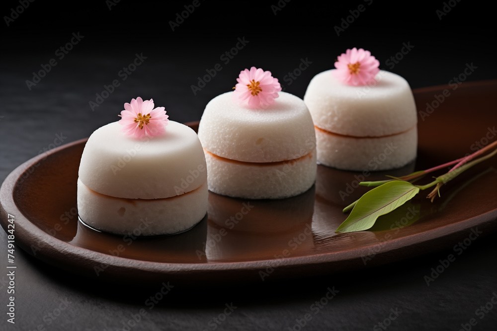 Photo Stock dessert japonais, daifuku, wagashi composé d'une pâte de ...