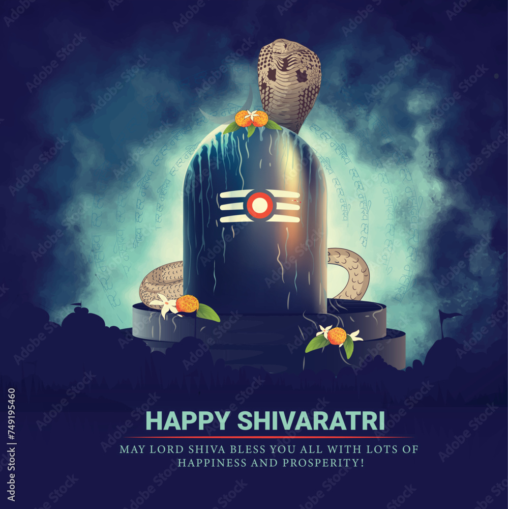 Hindu Festival Maha Shivratri Typography In Hindi Text writing maha ...