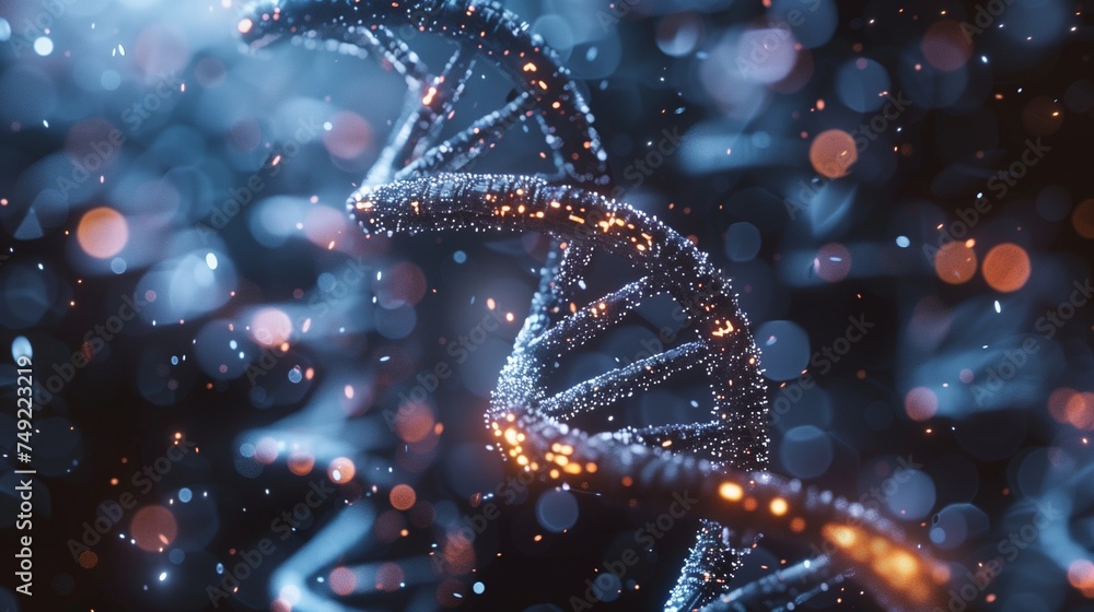 An illustration of CRISPR-Cas9 gene editing technology showing ...