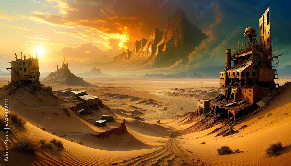 Apocalyptic Wasteland, Post-Apocalyptic, Desolate, Ruins, Destruction ...