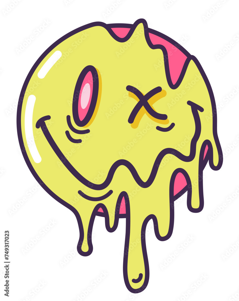 Image vectorielle Stock Melting smile. Melt emotions vector ...
