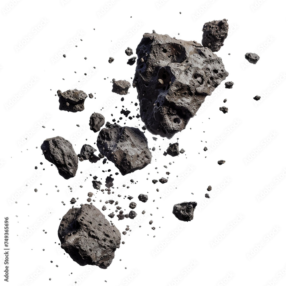 Asteroid Belt, transparent background, isolated image, generative AI ...