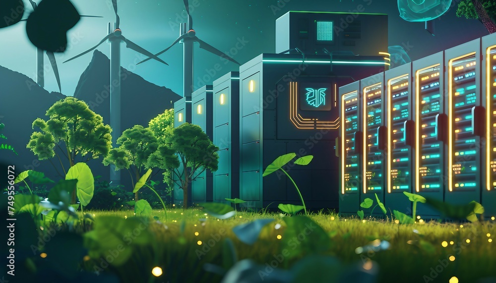 Green Data Center Sustainability, a green data center concept with an ...