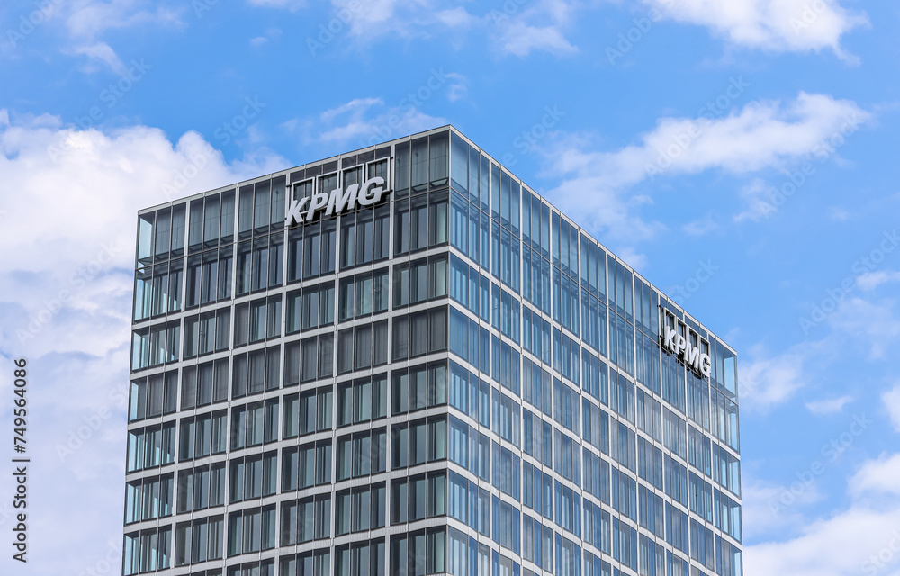 The office building of KPMG in Berlin. KPMG is a multinational ...