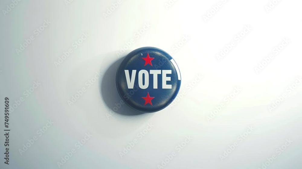 Ilustración de Stock Sleek VOTE button with a minimalist design. On ...