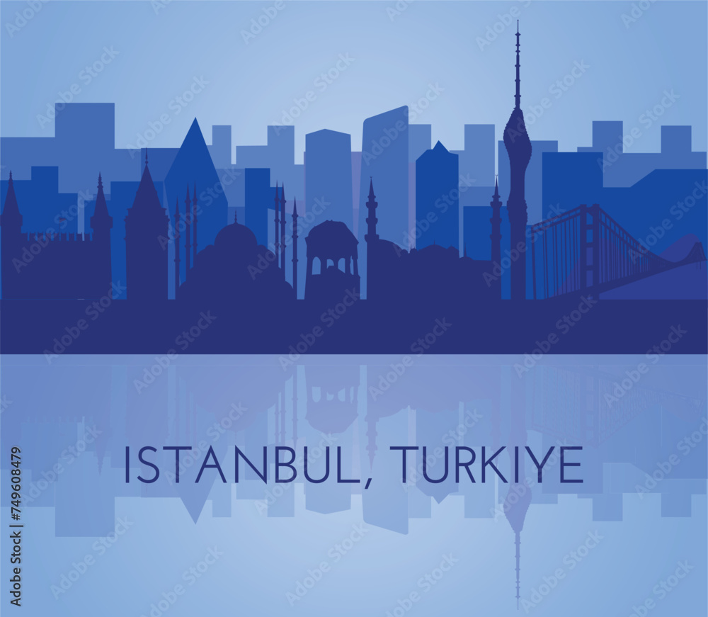 Silhouettes of Istanbul, vector illustration. Famous architecture ...