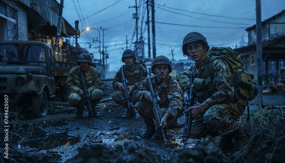 Photo of World War II marines, WWII, soldiers, war scene, soldiers ...