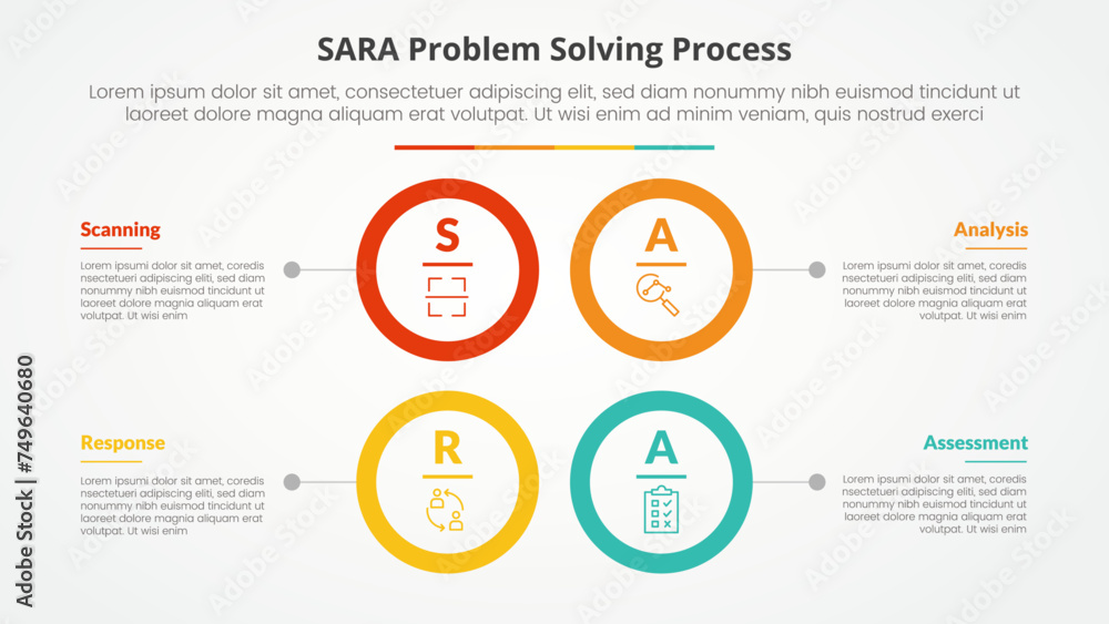 SARA model problem solving infographic concept for slide presentation ...