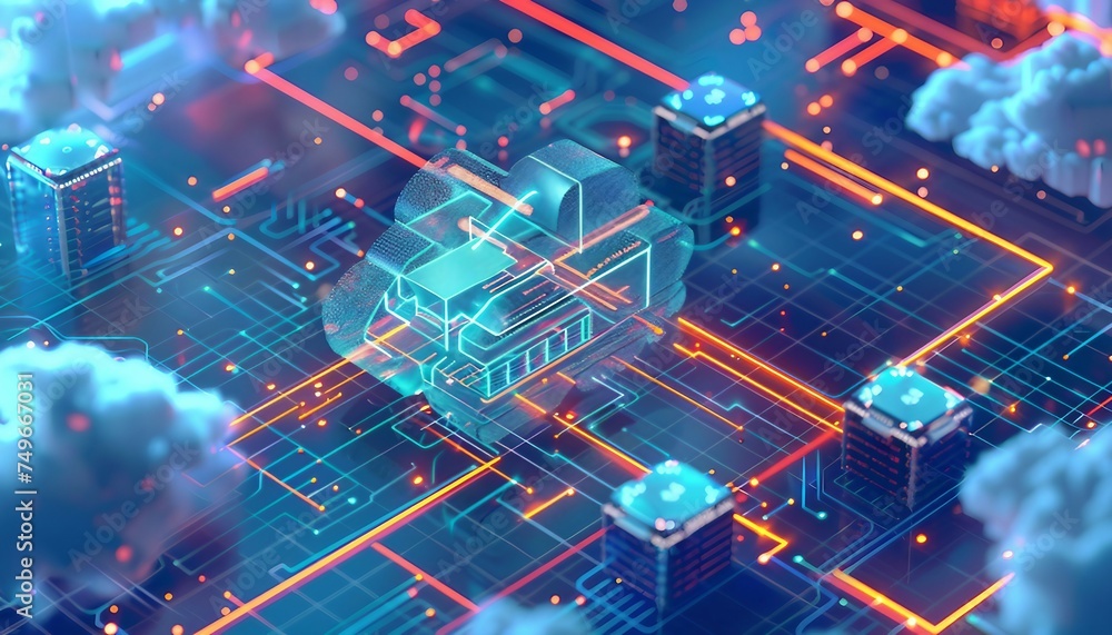 Stock-Illustration „Data Center Interconnection Ecosystem, a data ...