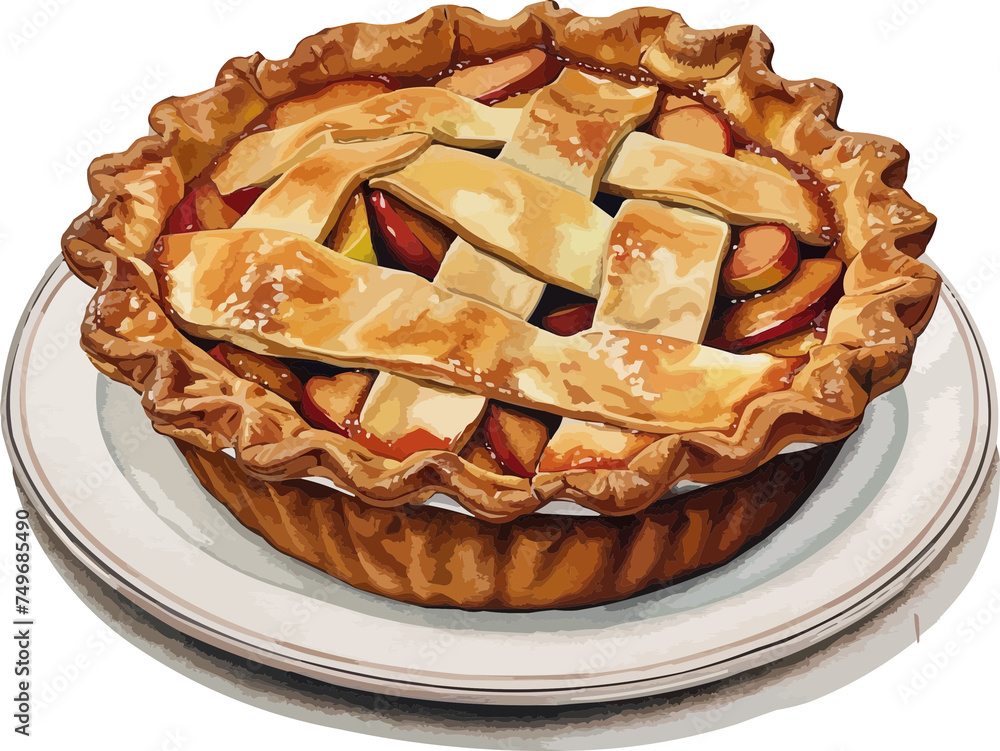 Wholesome and Delicious Clipart Illustration of a Pie on a Transparent ...