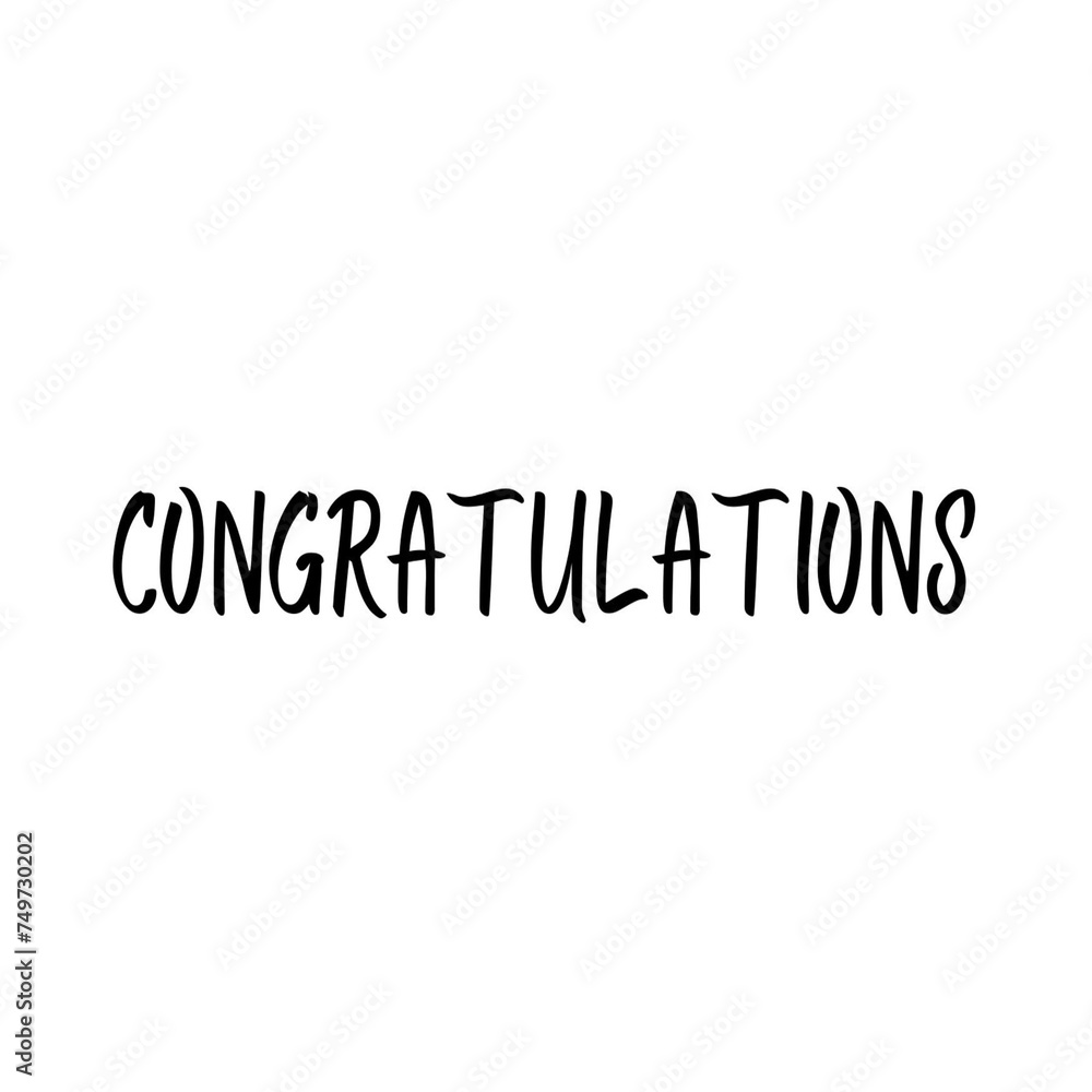 Hand drawn lettering black Congratulations on white background. Modern ...