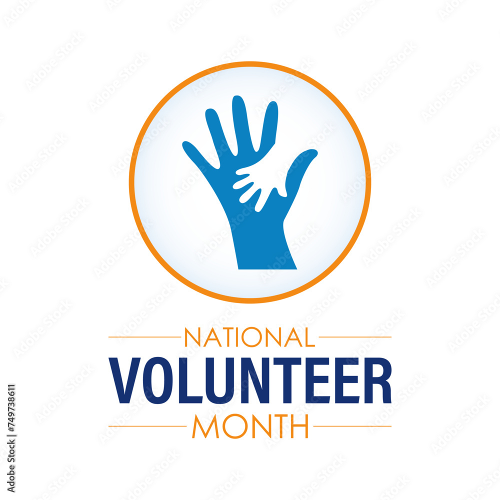 National Volunteer Month celebrated every year of April, Vector banner ...