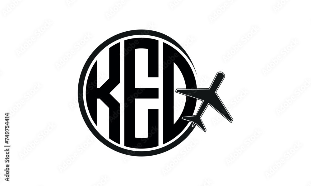 KEO three initial letter circle tour & travel agency logo design vector ...