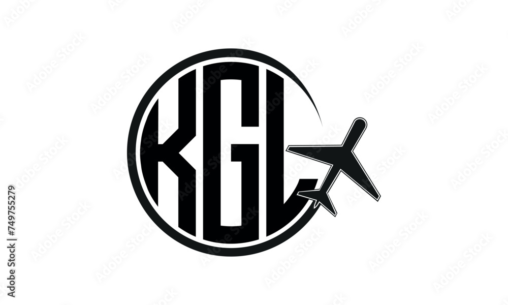 KGL three initial letter circle tour & travel agency logo design vector ...