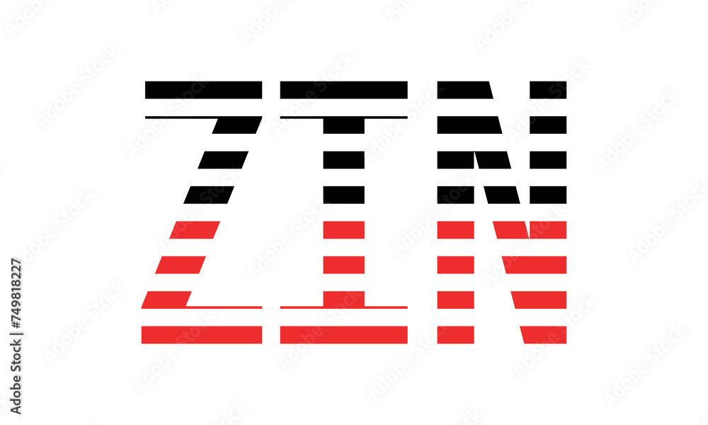 ZIN three initial letter iconic line negative space minimal logo design ...