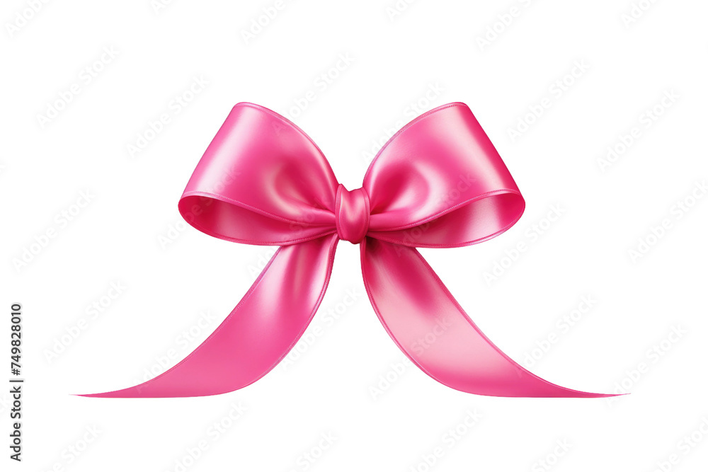 Pink Ribbon. A pink ribbon stands out against a plain white background ...