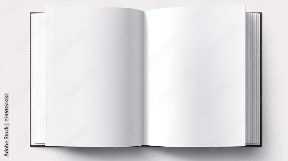 Open Book Mockup Isolated on Transparent Background. Realistic Blank ...