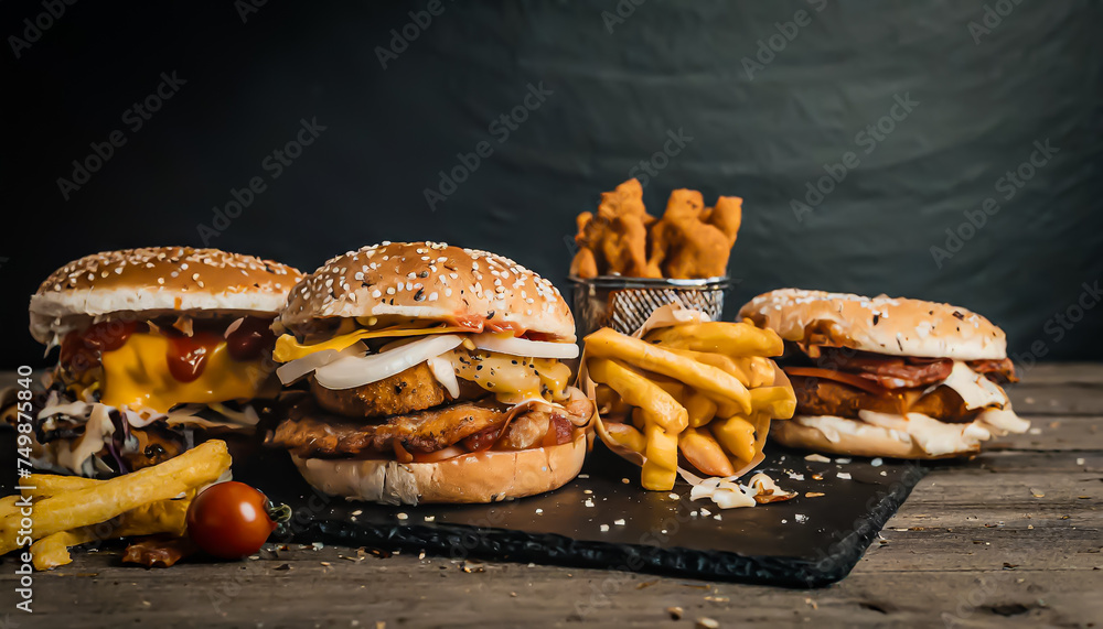 Stock-Foto „FAST FOOD: UMA ILUSTRAÇÃO QUE REPRESENTA VÁRIOS FAST FOOD ...