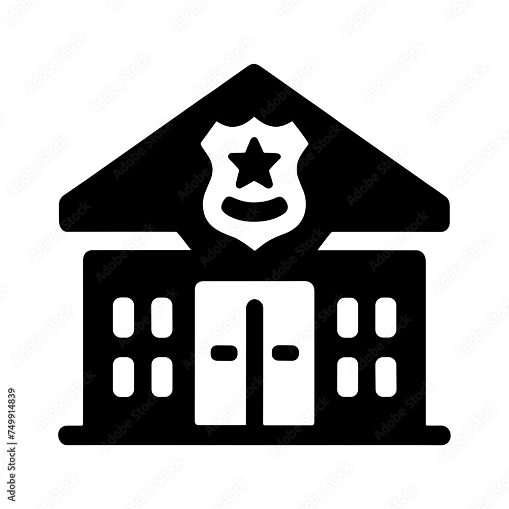 "Police Station Icon: An Emblematic Vector Design, Merging The Imagery ...