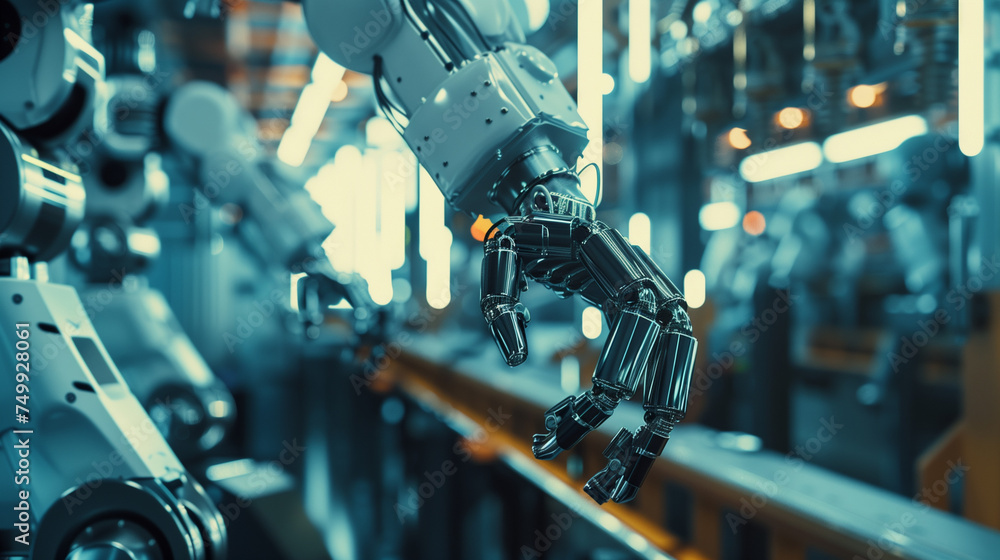 AI Mechanized industry robot and robotic arms for assembly in factory ...