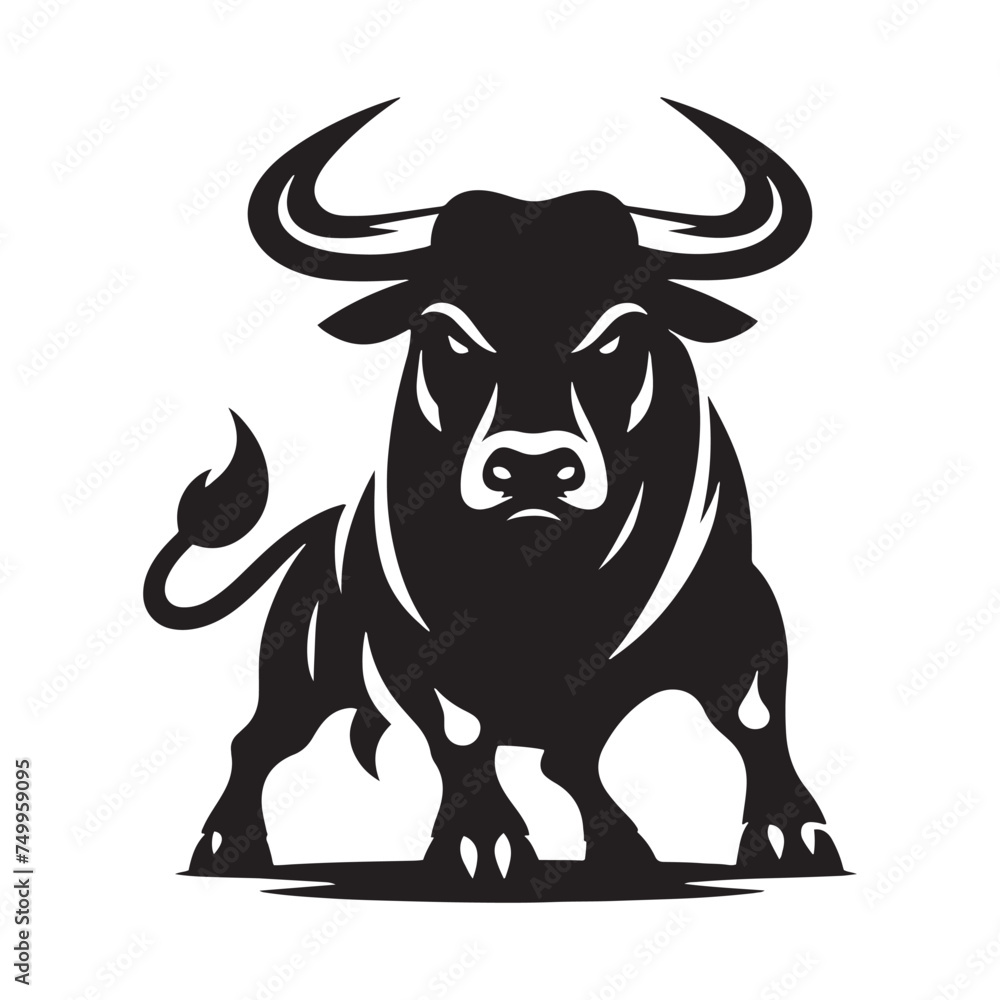 Furious Charge: Vector Silhouette of an Angry Bull - Capturing the ...