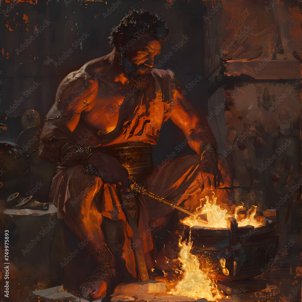 Ancient Greek god of artisans, blacksmiths, carpenters, craftsmen, fire ...