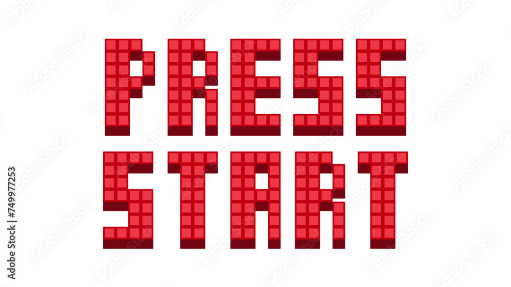 PRESS START INSERT A COIN TO CONTINUE .pixel art .8 bit game.retro game ...
