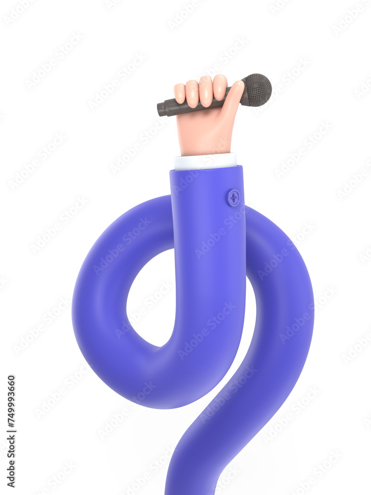 Transparent Backgrounds Mock-up.Cartoon hand holding microphone ...