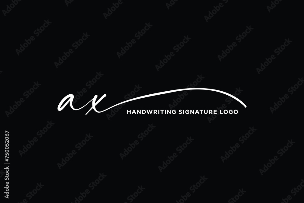 AX initials Handwriting signature logo. AX Hand drawn Calligraphy ...