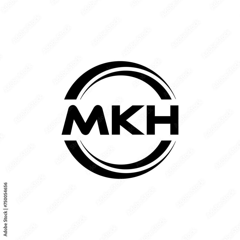 MKH letter logo design with white background in illustrator, vector ...