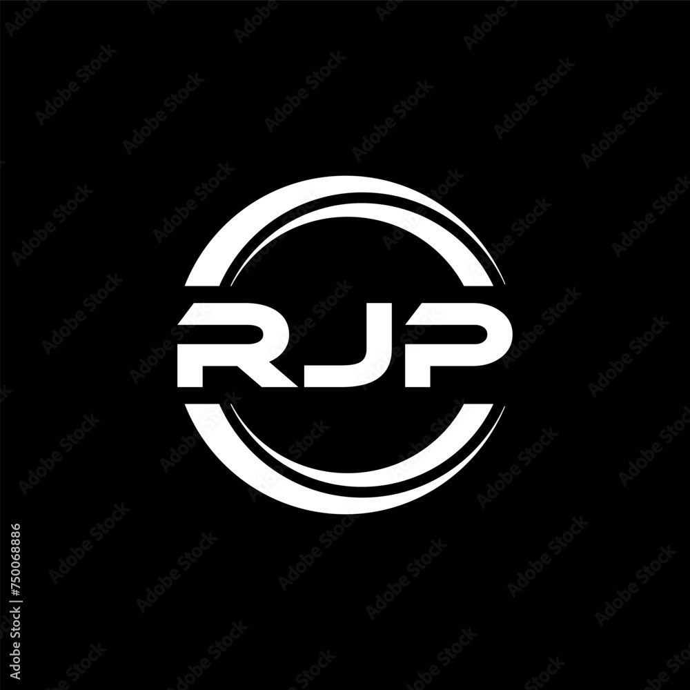 RJP letter logo design with black background in illustrator, vector ...