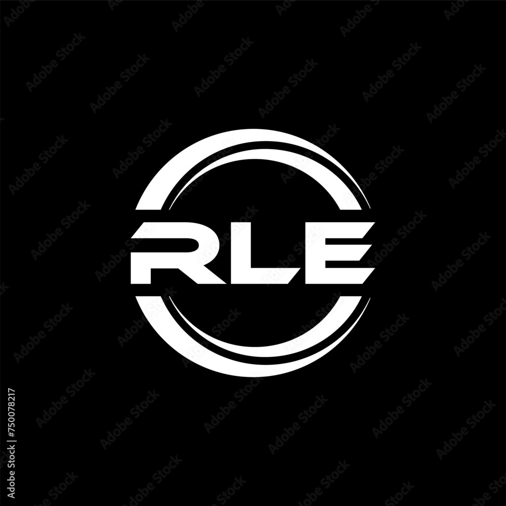 RLE letter logo design with black background in illustrator, vector ...