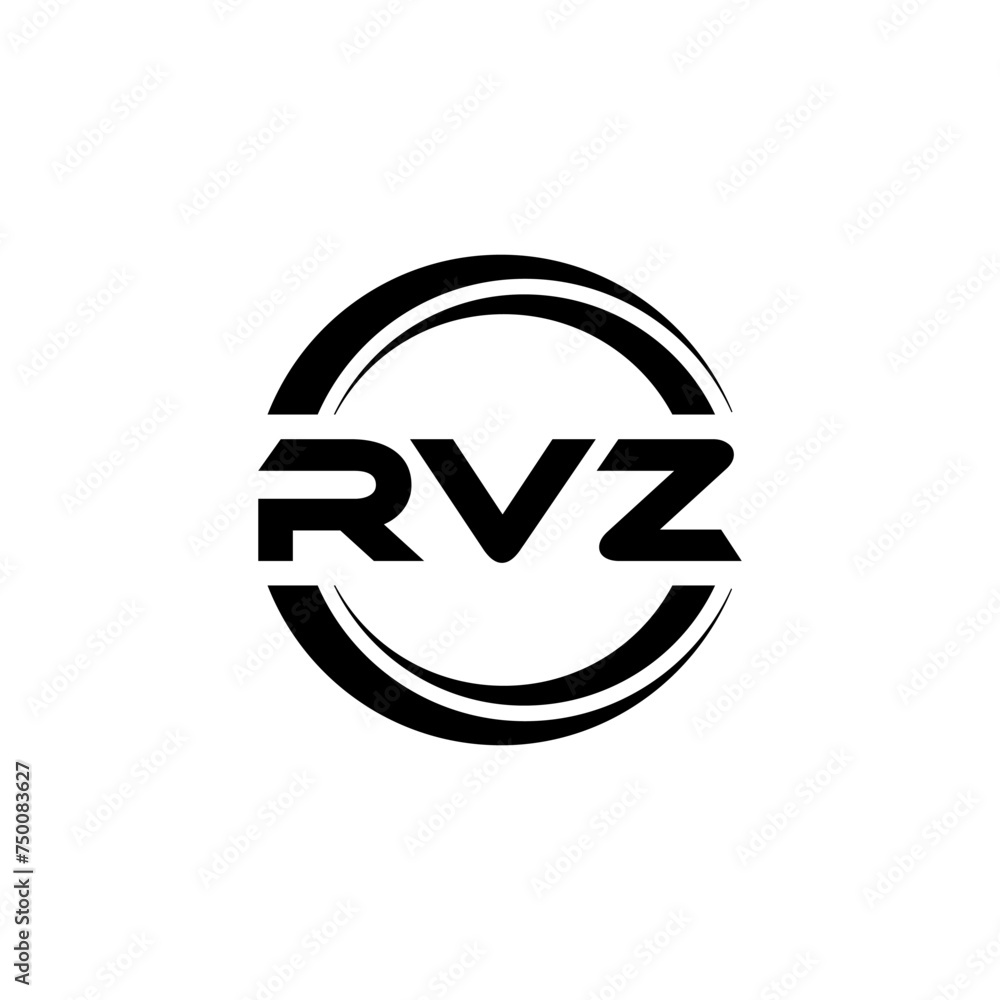 RVZ letter logo design with white background in illustrator, vector ...