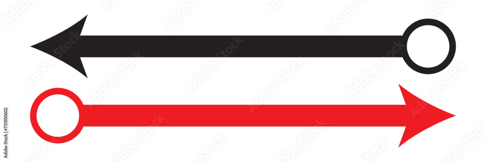 Image vectorielle Stock Straight line with point on start and arrow on ...