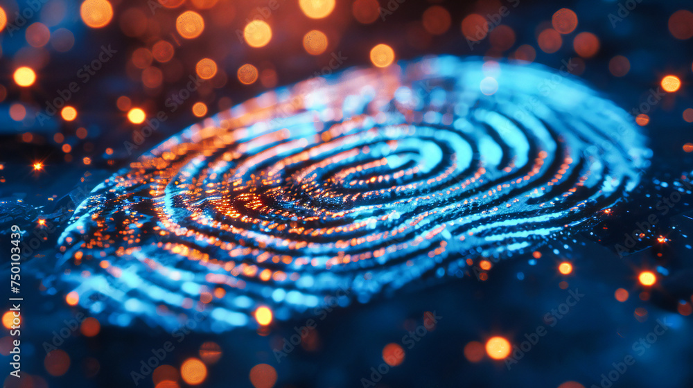 High-Tech Security: Digital Fingerprint Scanner in Action, Futuristic ...