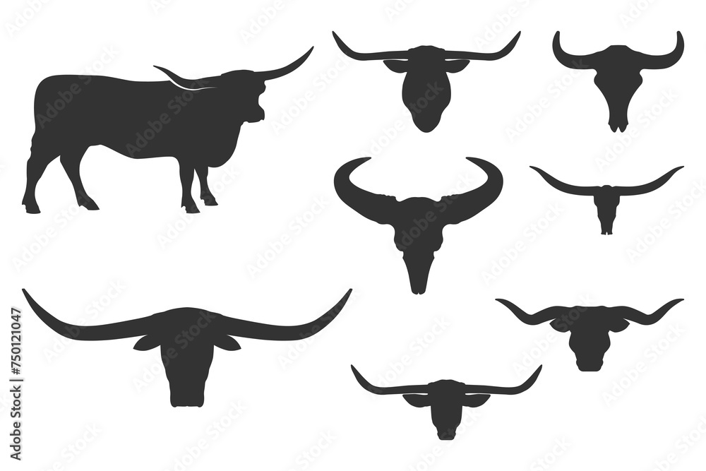 Texas Longhorn Skull SVG, Longhorn Bull Skull SVG, Hand Drawn Skull SVG ...