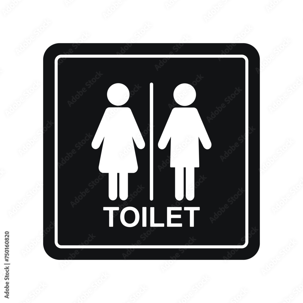 Toilet sign with man and woman symbols. Restroom icons. WC. Vector ...