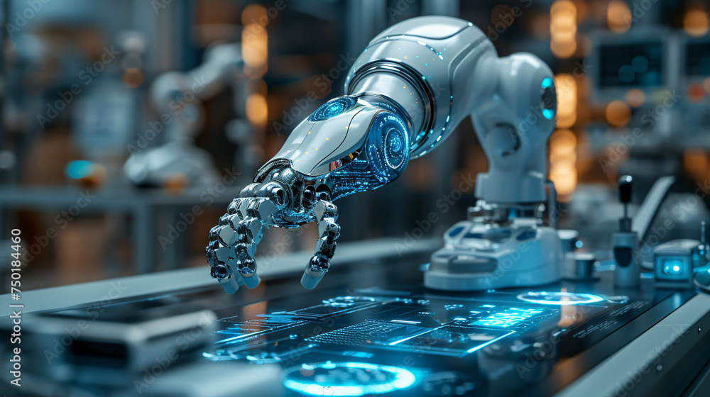 future robotic arms performing automated medical health care operation ...