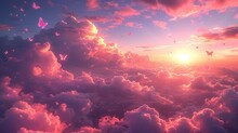 Butterflies In Clouds Free Stock Photo - Public Domain Pictures