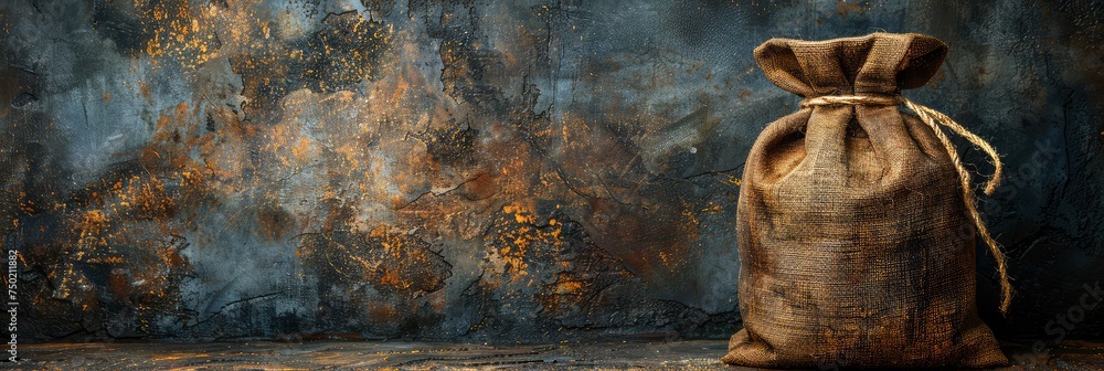 Tied Rustic Canvas Linen Money Sack, Background Images , Hd Wallpapers ...