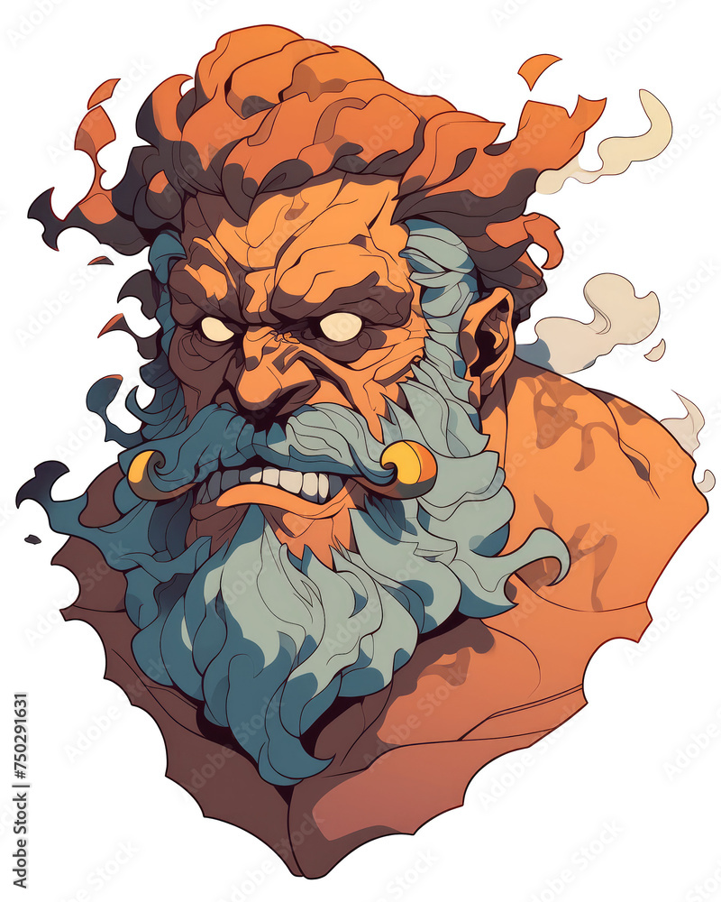 monster character illustration, god hercules (greek) for t-shirt design ...