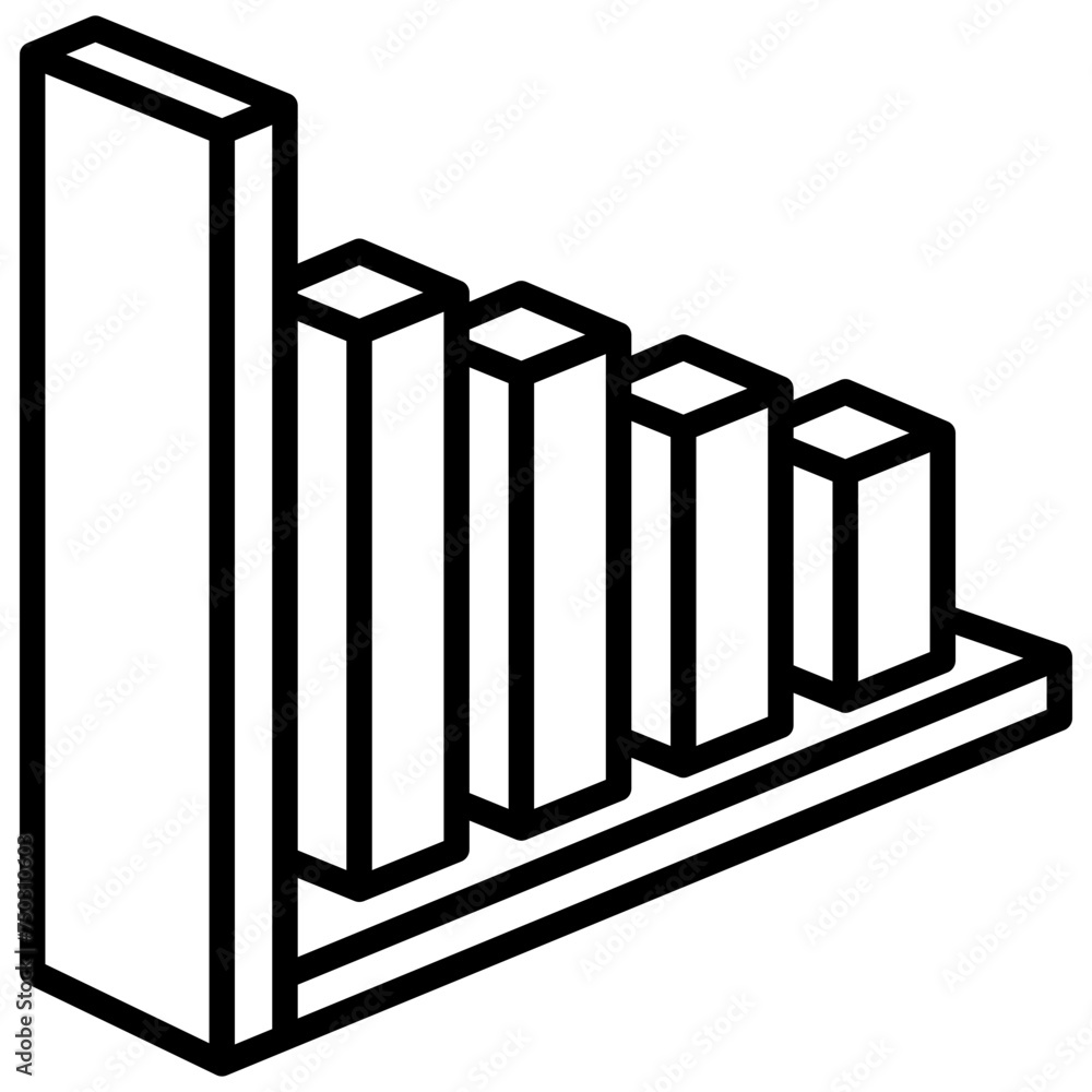Bar Chart black outline icon, related to market and economy theme. use ...