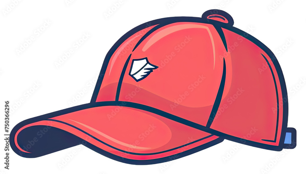 Classic Baseball Cap - Flat Logo Vector Cartoon Illustration. Isolated ...