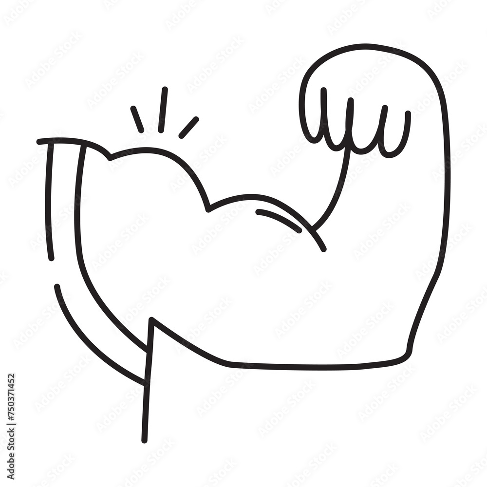 hand muscles doodle icon transparent background Stock Photo | Adobe Stock
