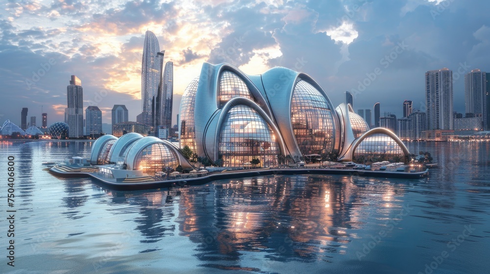 Oceanic Futurism - Floating Architectural Wonder. Floating Futuristic ...