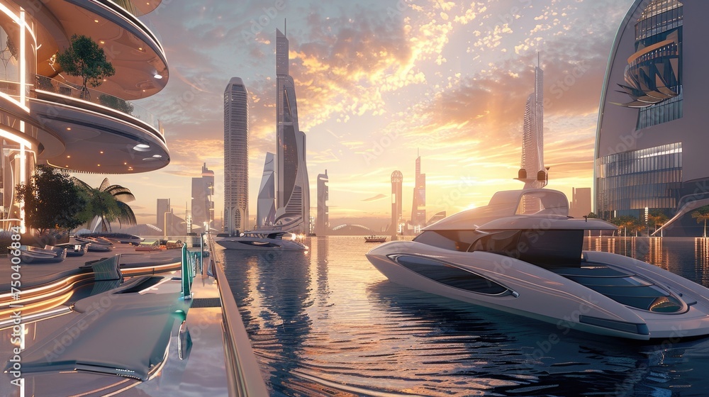 Oceanic Futurism - Floating Architectural Wonder. Floating Futuristic ...