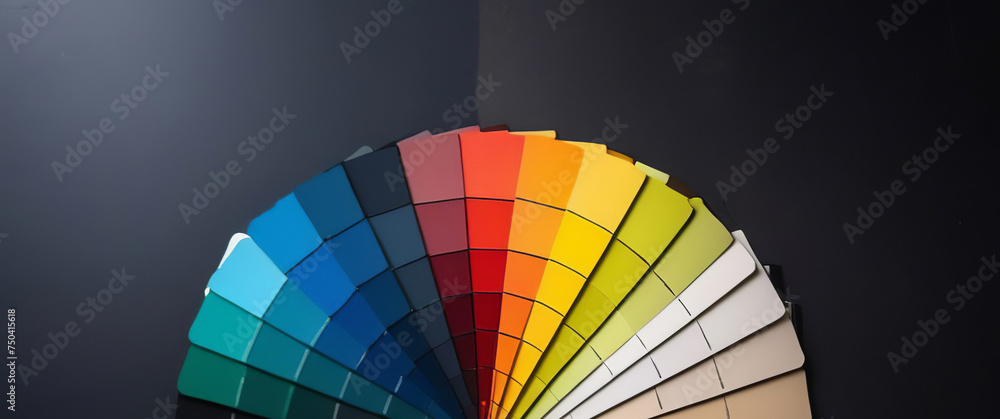 Color guide close up. Assortment of colors for design. Colors palette ...