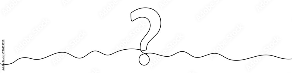 Continuous editable drawing of question mark. Question mark in one line ...