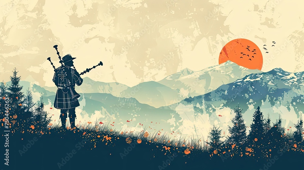 Greeting Card and Banner Design for National Bagpipe Day Background for ...