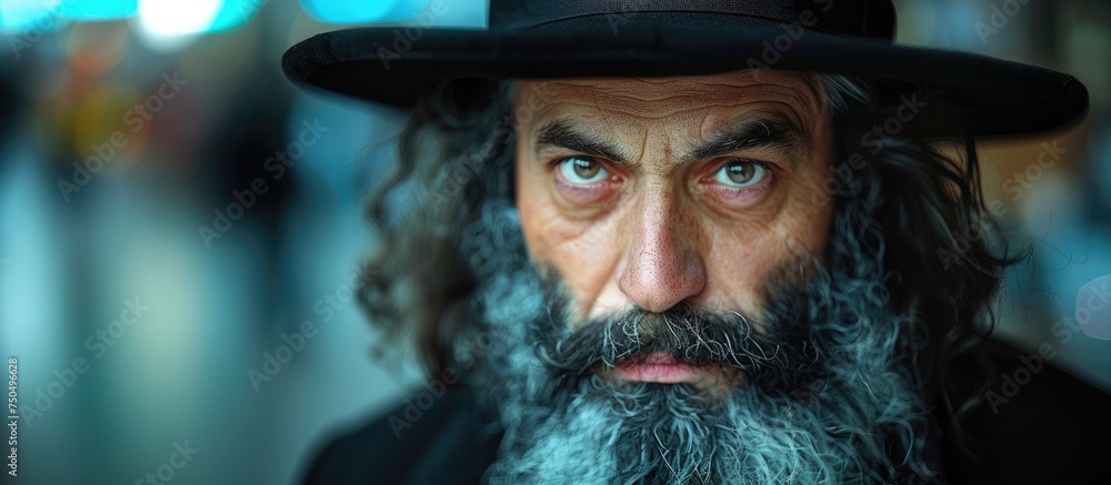 Generative AI, Portrait of religious orthodox jewish man, photo close ...